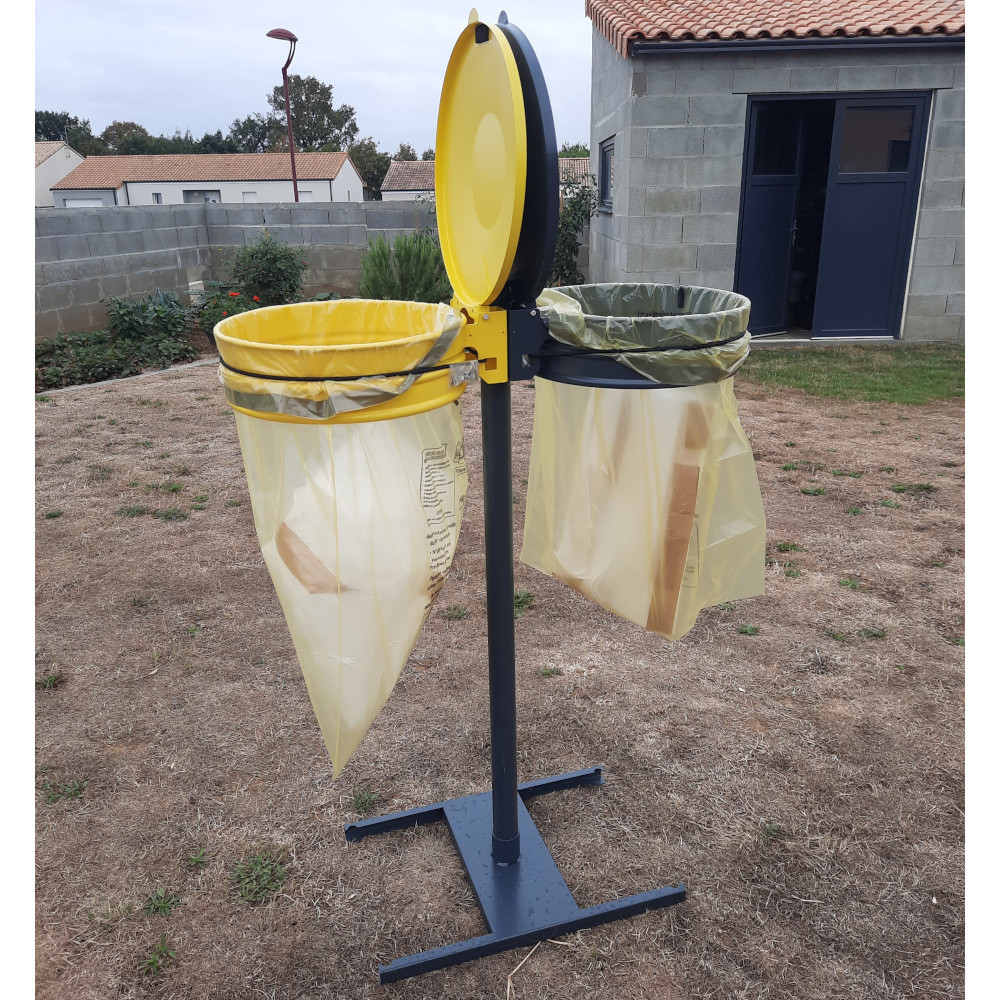 Poubelle porte sac avec pied à poser ou à fixer