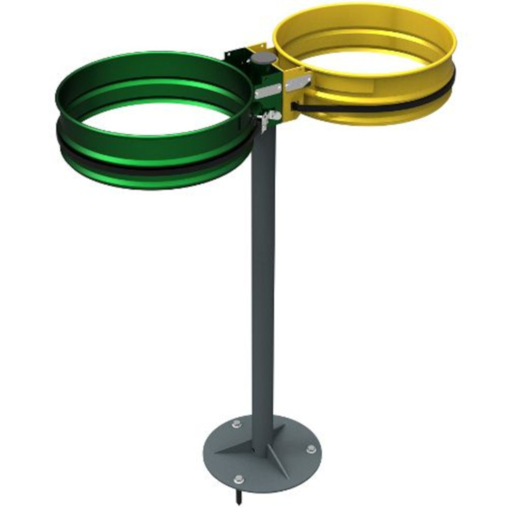 Double support sac-poubelle sur socle à fixer