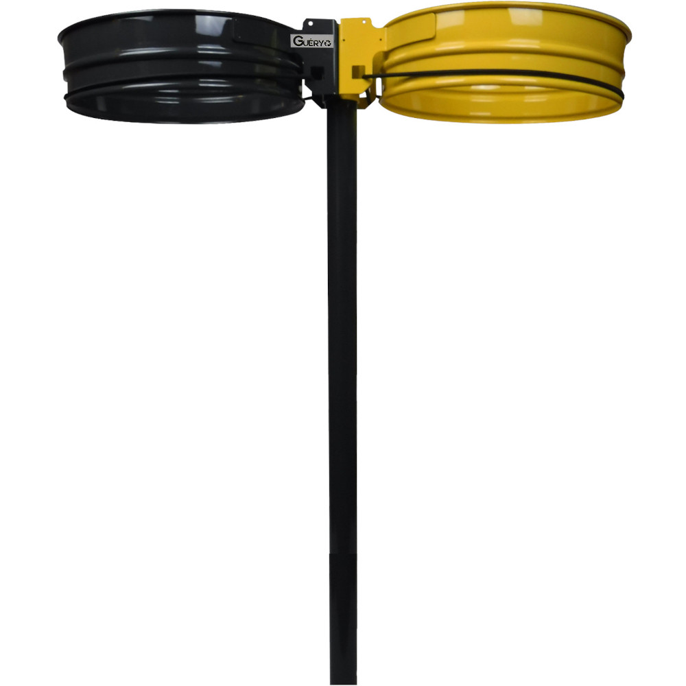 Double support sac-poubelle sur socle à fixer